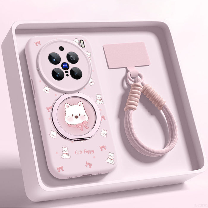 Cute Westie Liquid Silicone Lanyard Case with Bracket – Winscase